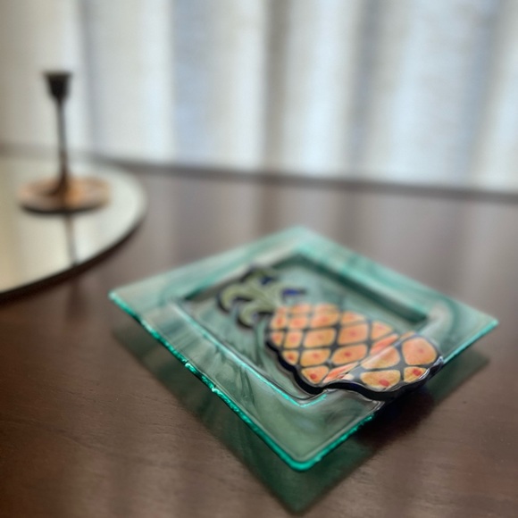 Vintage | Accents | Vintage Jan Mitchell Fused Glass Pineapple Design ...